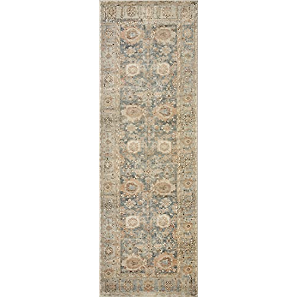 Loloi II Margot Collection MAT-03 Ocean/Spice, Traditional 7'-6" x 9'-6" Area Rug