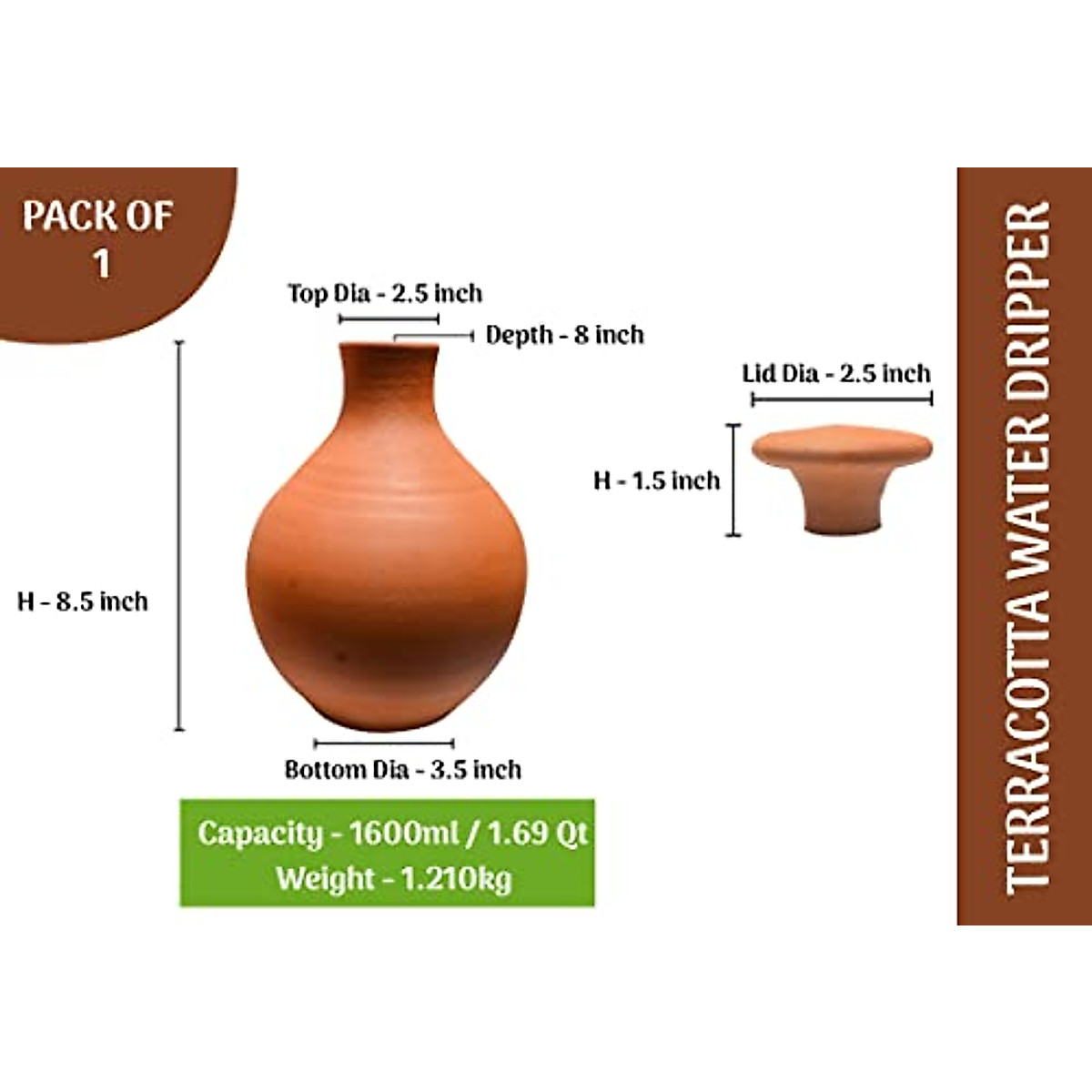 Village Decor Terracotta Water Dripper/Self Watering Terracotta Pot Automatically Water Your Plants While on Vacation