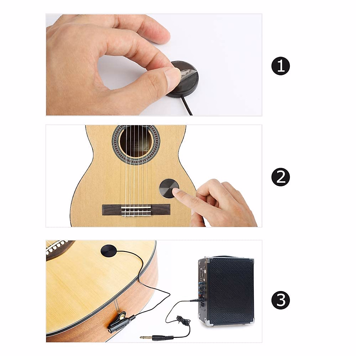 Randon Acoustic Guitar Pickup Piezo Contact Pickup for Guitar Ukulele Violin, Mandolin, Banjo, Kalimba, Harp