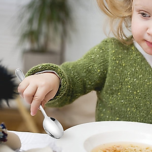 LIANYU 9-Piece Toddler Spoons, Kids Baby Spoons Self Feeding, Stainless Steel Children Silverware Set for 2-10 Year Old, Preschooler Cutlery Flatware Set for Home School, Dishwasher Safe