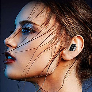 Heave Wireless Earbud,Mini Invisible Wireless Bluetooth 5.0 Earpiece,Hands-Free Noise Reduction in-Ear Earphone Built-in Microphone Headset for Sports/Business/Driving Black