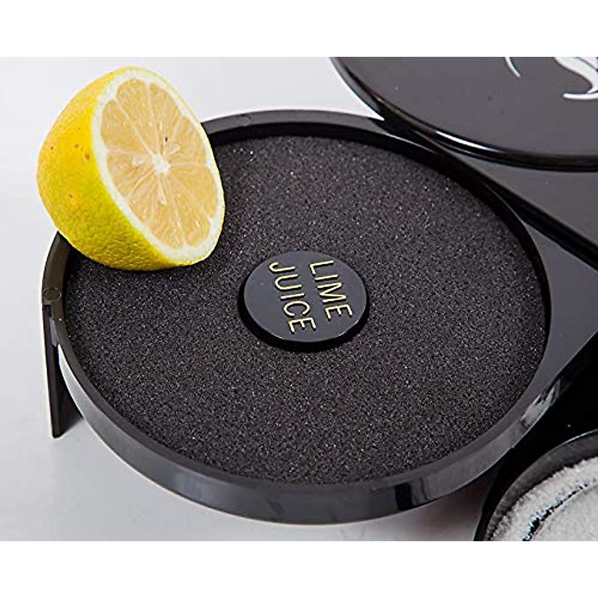 RSG TODAY Black Plastic Glass Rimmer and Margarita Salter with 3 Compartments (1pk)