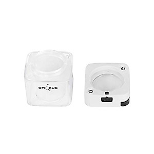 Smokus Focus Comet Infinity (White) - Child Resistant Certified - Magnifying Lens LED Lights Airtight Seal