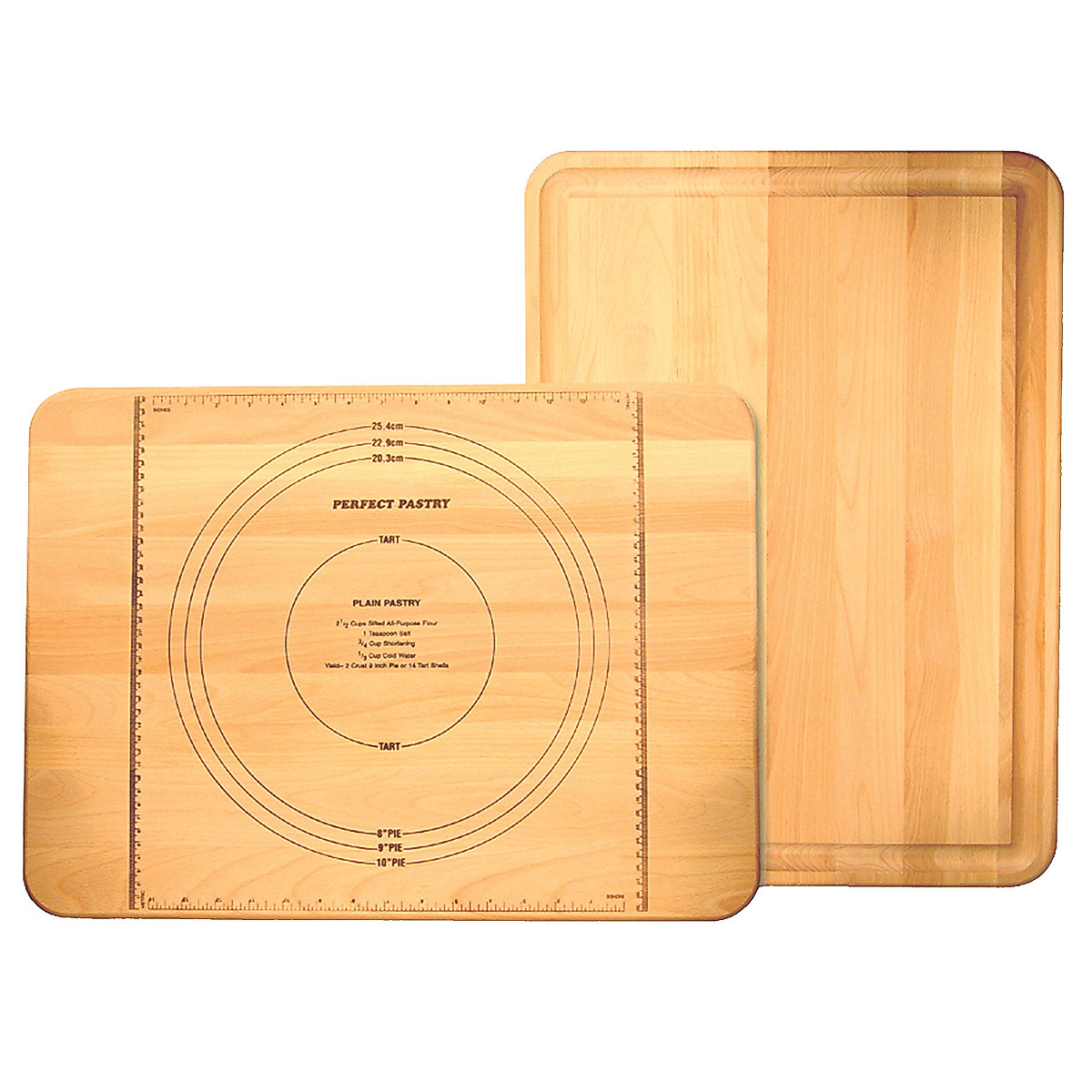 Catskill Craftsmen 22-Inch Perfect Pastry Cutting Board with Rounded Corners and Reverse Groove