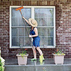 Mytium Window Cleaning Squeegee Kit,2 in 1 Window Squeegee with 5ft/60inch Extension Pole Long Handle & Groove Cleaning Tool for Window,Car,Shower Glass Door,Mirror,Indoor & Outdoor