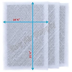RAYAIR SUPPLY 18x24 SolaceAir Air Cleaner Replacement Filter Pads 18x24 Refills (3 Pack) White