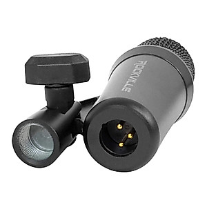 Rockville PRO-D7 7 Mic Drum Kit w/Bass+Snare+Condenser Overhead Microphones, Black