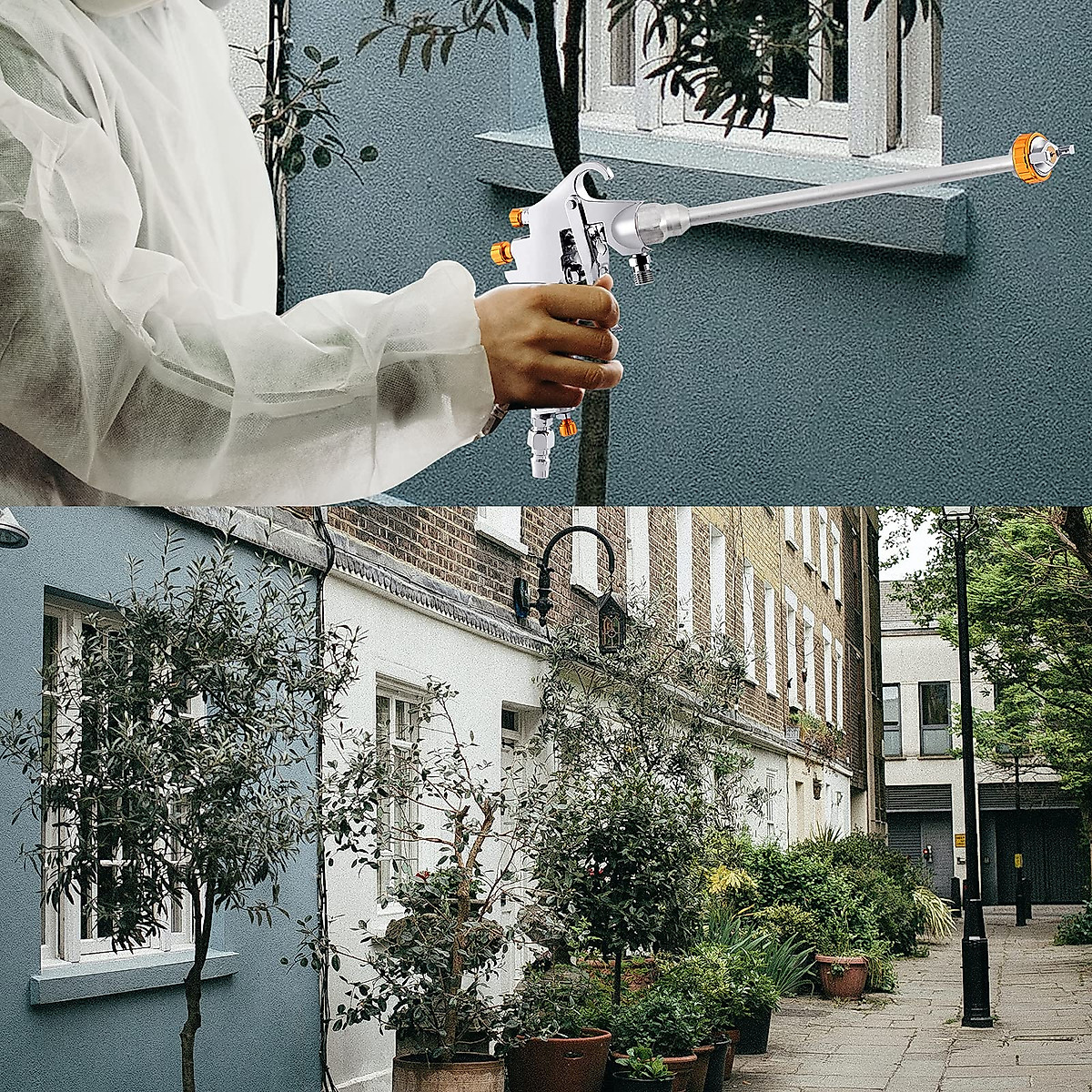 SINYOWOT 40 Inch/100CM Airless Sprayer Gun Tip Extension with Red Guard, Airless Paint Sprayer Spray Gun Tip Extension Pole Rod (2 Pack)