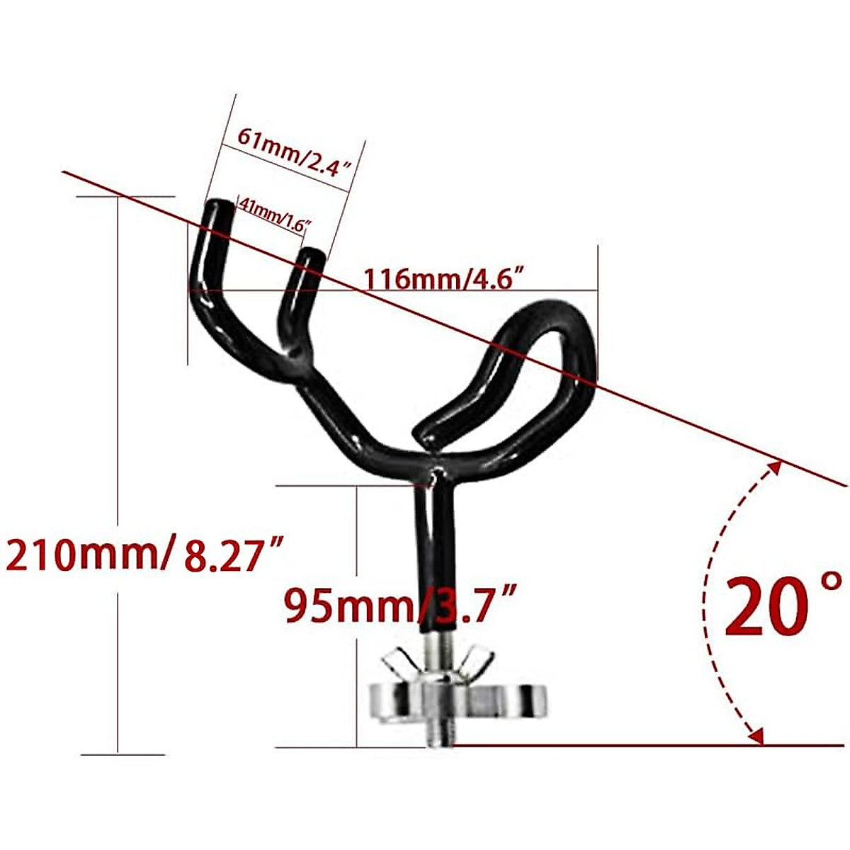 Sure Grip Steel Boat Rod Holder 20 Degree PVC Coated Steel Wire Fishing Pole Holder (4)