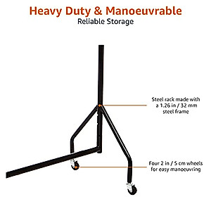 Amazon Basics Heavy Duty Rolling Garment Rack, Hanging Clothes Organizer Rail for Display and Storage, 48 x 60 Inches - Black
