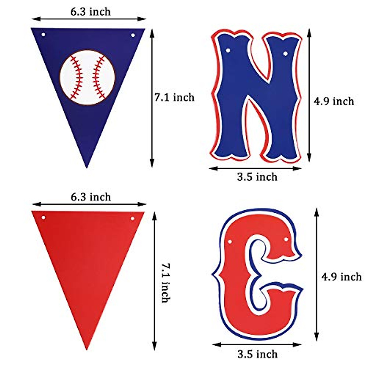 2PCS Baseball Party Concessions Paper Banner - Sports/Baseball Themed First Birthday Party Decorations Supplies Favors Wall Home Decor Photo Prop Paper Garland