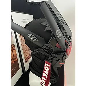 YYINYUAN Futuristic Cyberpunk Mask, Cyber Techwear Helmet Cosplay Costume, Black & Red Led Mask Face Mask Halloween Cosplay Mask for Men, Women (B-H-C-M)