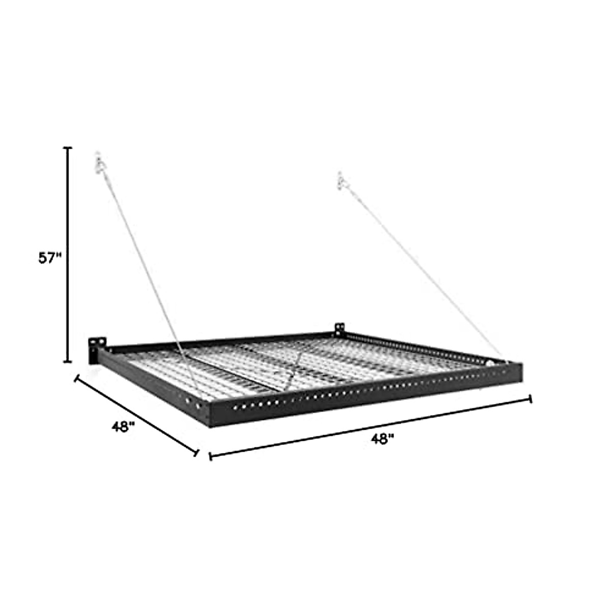 NewAge Products Pro Series Black 4'. x 4'. Wall Mounted Steel Shelf, Garage Overheads, 40402