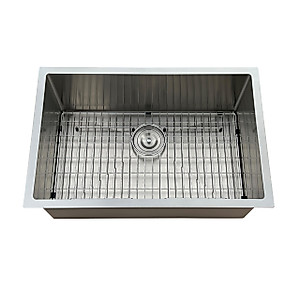 22"x18.5"x10" High-end 22 inch Undermount Stainless Steel Kitchen Sink. Full Accessory Set. XL Single Bowl Deep Basin. 16 Gauge Thick.