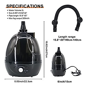 PetierWeit Reptile Fogger Large Tank Reptile Humidifiers Adjustable Fogger Mister for Reptiles Terrarium Humidifier with Extendable Hose Ideal for Reptiles Amphibians Vivarium