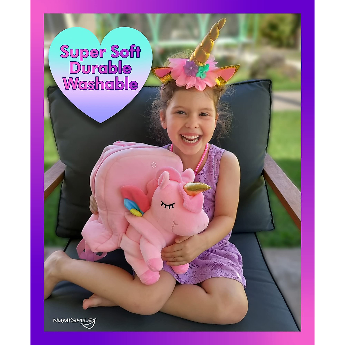 Unicorn Gifts For Girls In A Surprise Box With A Unicorn Plush,Unicorn Backpack, Unicorn Necklace,Unicorn Headband And Greeting Card,Kids Toys,Birthday Girl Present Set Stuffed Animal,Toddler Baby Bag