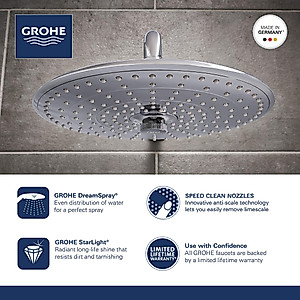 Grohe 26177001 Euphoria Shower System with Bath Thermostat for Wall Mount 2.5 gpm, Starlight Chrome