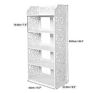 ZUQIEE Shoe Rack 5-Tier Wood Storage Stand Free Standing Shoe Organiser Shelf, White, 15.7 X 9.1 X 35.4inch Shoe Rack