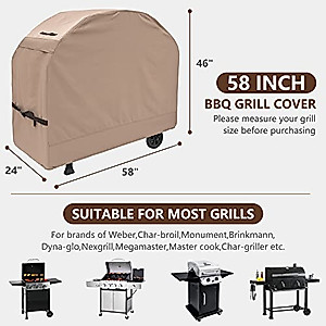 WEIMELL 800D BBQ Grill Cover for Outdoor Grill,58 Inch BBQ Covers Waterproof Heavy Duty,Gas Grill Covers for Outside,Barbeque Grill Cover for Weber,Char-Broil,Genesis,Brinkmann,Dyna-glo Nexgrill