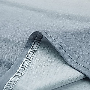 wodceeke Women's Sexy V-neck T-shirt Tie Dye Short Sleeve Basic Tee Casual Loose Summer Blouse Tops (Blue, XL)