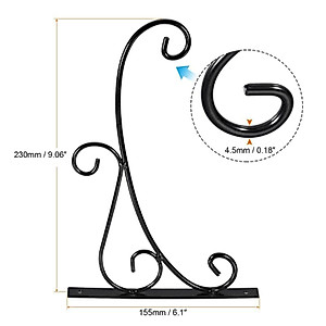 Tool parts 4pcs Iron Wall Hooks Bracket 230mmx155mmx16mm for Hanging Lanterns Black