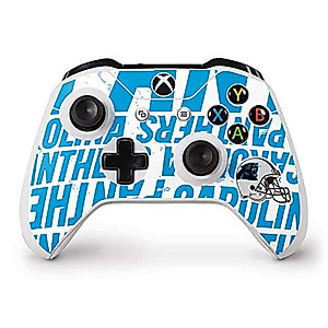 Skinit Decal Gaming Skin Compatible with Xbox One S Controller - Officially Licensed NFL Carolina Panthers - Blast Design