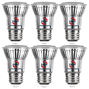 Explux LED PAR16 Long Neck Spotlight Bulbs, Dimmable, 60W Equivalent 500 Lumens, Classic Full Glass, 2700K Soft White, 6-Pack