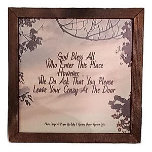 Garson Gifts Front door Sign - Welcome Sign for Front Door - Door Decorations Hanging Outdoor - Door Signs for Home - Farmhouse Porch Decor - Country Front Door Fall Door Sign - (8" x 8" x 1" GBA-H)