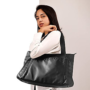 Manfnee Nylon Tote Bag for Women Waterpoof Shoulder Bag Multi-function Work Travel Messenger Bags