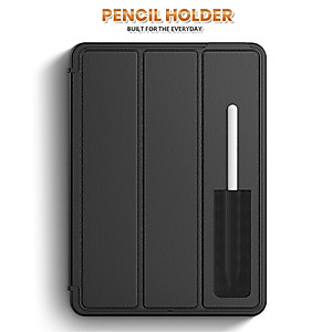 Timecity Case for iPad 9th Generation 10.2 inch 2021, Case for iPad 8th/ 7th Gen 2020/2019, Durable Protection Case with Pencil Holder Folding Stand Smart Cover Auto Sleep/Wake - Black