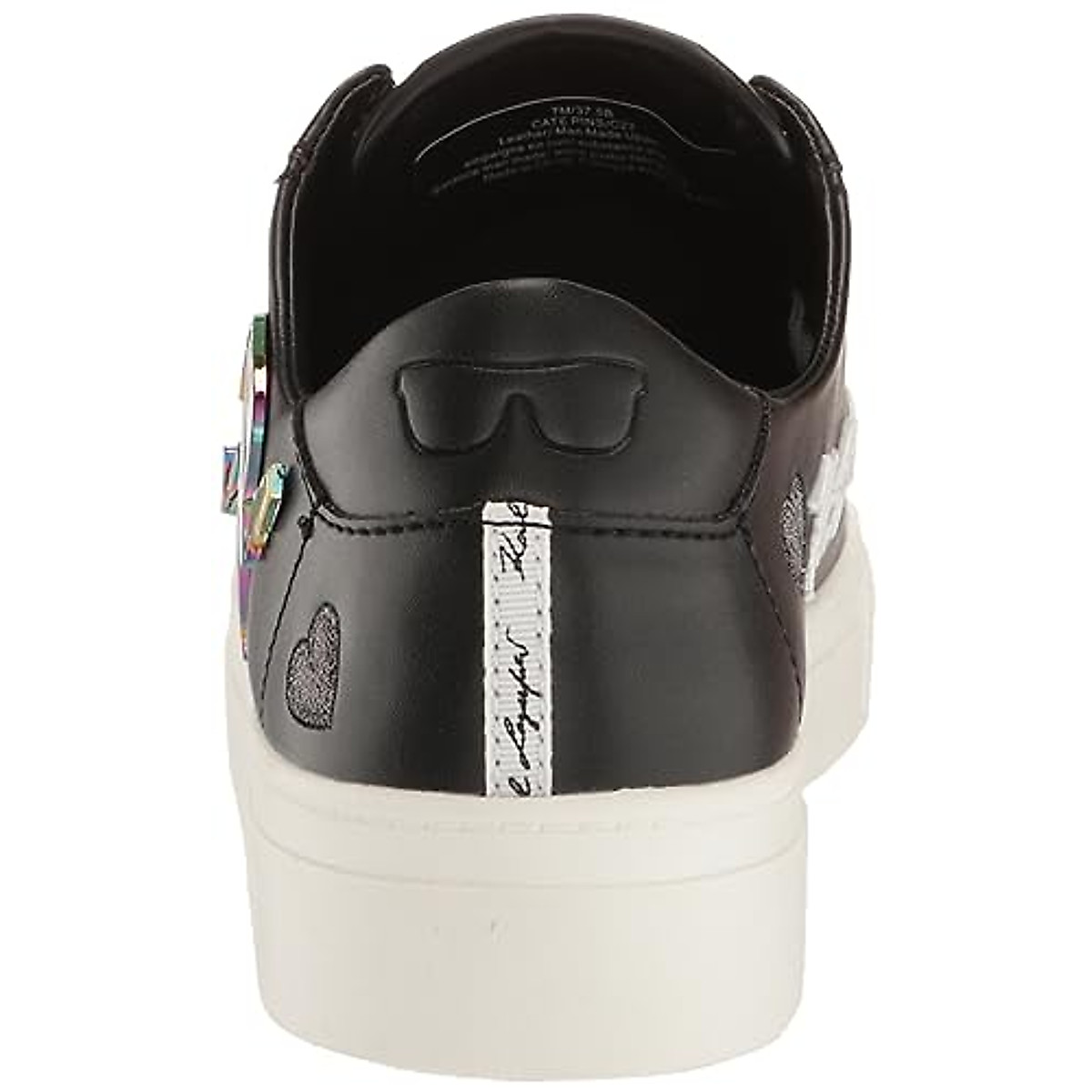 Karl Lagerfeld Paris Cate Shoes – Sneakers for Women with Iconic KLP Pins, Deep Black, 5