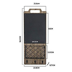 PIBM Stylish Simplicity Shelf Wall Mounted Floating Rack Wooden Message Board Chalkboards Multifunction Retro Style Grid Hook up Restaurant Signs,2 Sizes,2 Colors, Wood , 22.6x6.7x56.3cm