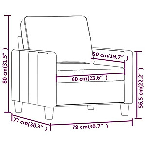 WHOPBXGAD Sofa Chair,Living Room Sofas, upholstered Sofas for Living Rooms, bedrooms, Offices and Apartments,Light Gray 23.6" Fabric