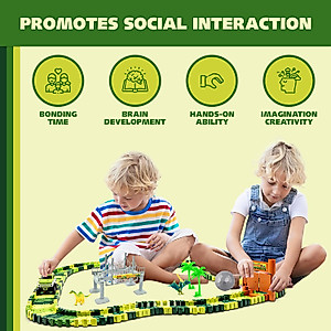 ToyVelt Dinosaur Toys Race Track Toy Set - Create A Dinosaur World Race 2021 Edition Dinosaur Playset Includes 3 Cars & Mega Ball and Container Gift for Boys & Girls Ages 3,4,5,6, Years Old and Up