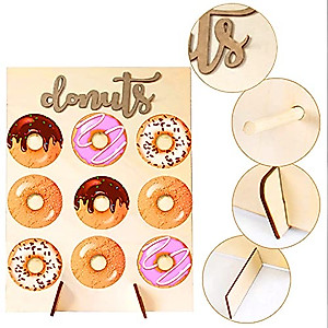 Donut Display Stand Wood Doughnuts Wall Stands Display board for Wedding Party Decoration