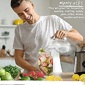 Wide Mouth Mason Jars 64 oz - 1/2 Gallon Mason Jar - Ball Mason Jars 64oz With Lids - Large Mason Jar 64 Ounce - Wide Mouth Half Gallon Mason Jars - Ball Canning Jars Wide Mouth - 6 Pack Dean Products