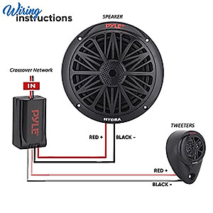 Pyle 200 Watt Marine Boat Speaker System Weather Proof Dual 2 Way 6.5 Inch Outdoor Speakers w/ 85Hz-6kHz Frequency Response, Heavy Duty 8oz Magnet Structure PLMR6KB & Bluetooth Marine Receiver Stereo