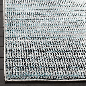 SAFAVIEH Skyler Collection 2' x 4' Blue/Grey SKY196C Stripe Non-Shedding Living Room Bedroom Accent Rug