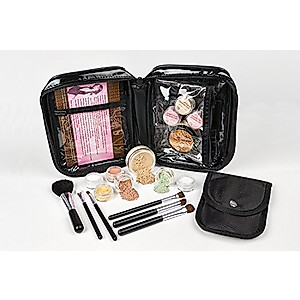 15 pc STARTER KIT w/BRUSHES & CASE (LIGHT) Mineral Makeup Foundation Blush Bronzer Illuminating Veil Set Bare Skin Matte Powder