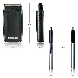URBANER Battery Powered Grooming Trimmer Gift Set for Men, Electric Beard Shaver and Ear and Nose Hair Clipper, Safe Blades, Portable, Cordless, MB-970