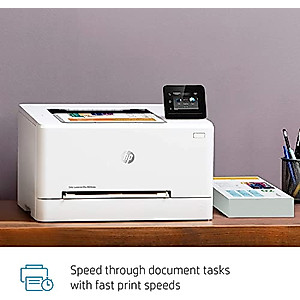 HP Color Laserjet Pro M255dw Wireless Laser Printer-Remote Mobile Print, Auto Duplex Printing，22 ppm, 250-Sheet，Compatible with Alexa, White- WULIC Printer Cable.