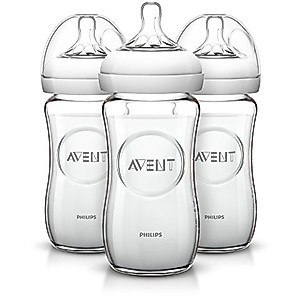 Philips AVENT Natural Glass Bottle, 8 Ounce (Pack of 3)