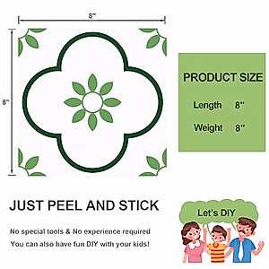 LSDECO 26 Sheets Peel & Stick Floor Tiles Vinyl Flooring 8"x8", Self-Adhesive Removable, Suitable for Wall Floor Kitchen Bathroom