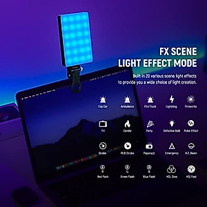 NEEWER RGB LED Light for Phone with Phone Holder & Light Clip, Dimmable CRI 97+ 3 Modes Phone Light, Built in 2000mAh Battery for Tablet/Laptop/Video Conference/TikTok/Selfie/Vlog/Live Stream, VL66C
