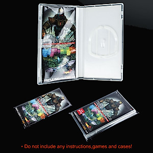 100 PCS Resealable Sleeve OPP Plastic Bags for Sony PSP UMD Manual, Playstation Portable Game Instruction Booklet Sleeves