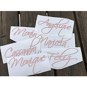 Personalized Bridesmaid Vinyl Decal ONLY DIY for Tumblers Cups Rose Gold on Champagne Glasses Maid of Honor Gifts