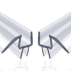 ZNCZHZN Shower Door Bottom Seal, 2-Pack Frameless Door Seal for 3/8 Inch Glass - 39 Inch Ultra Clear Shower Door Seal Strip, Stop Shower Leaks and Create a Water Barrier(3/8" x 39", 10mm)