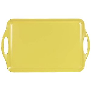 Reston Lloyd Calypso Basics Melamine Serving/Ottoman Handles, Rectangular Tray, Lemon