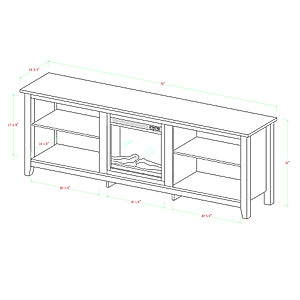 Trasitional 70 Inch Wide Fireplace Television Stand in Espresso Brown Finish