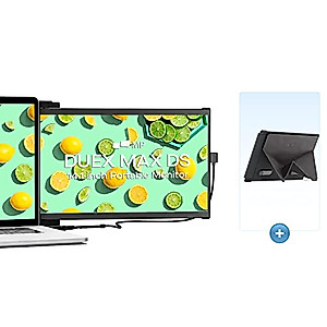 Duex Max DS 14.1'' with Origami Kickstand, Mobile Pixels New FHD 1080p Laptop Screen Extender, USB Type-C/HDMI Ports, Portable Monitor for 14'' to 17 Inch Laptops